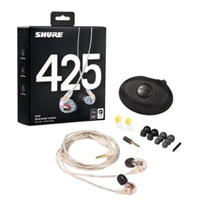 SHURE SE425-CL-A Wired Earphones, Clear, High Sound Insulation, Gaming, in-Ear Type, Wireless Conversion (Sold Separately), MMCX Re-Cable, Professional Specifications, Ear Monitor, Distribution,