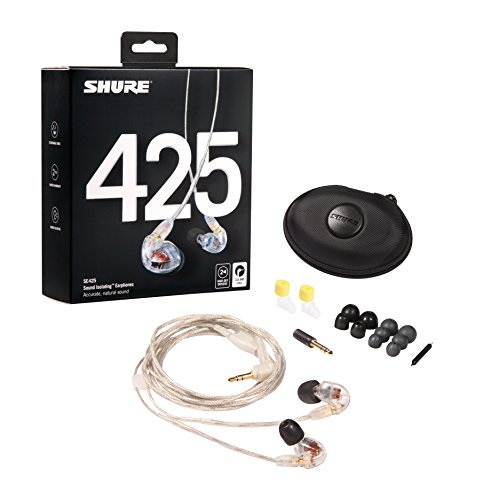 SHURE SE425-CL-A Wired Earphones, Clear, High Sound Insulation, Gaming, in-Ear Type, Wireless Conversion (Sold Separately), MMCX Re-Cable, Professional Specifications, Ear Monitor, Distribution,