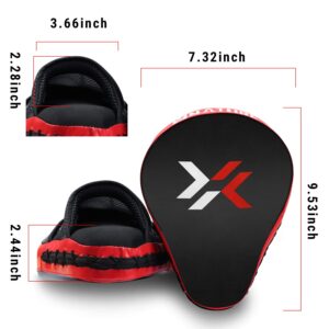 Xnature Essential Curved Boxing MMA Punching Mitts Boxing Pads Hook & Jab Pads MMA Target Focus Punching Mitts Thai Strike Kick Shield a Pair