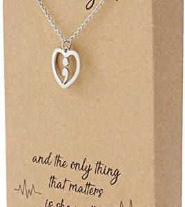 Quan Jewelry Continue Semicolon Heart Necklace, Mental Health Awareness, Encouragement Gifts for Women