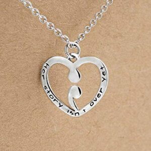 Quan Jewelry Continue Semicolon Heart Necklace, Mental Health Awareness, Encouragement Gifts for Women