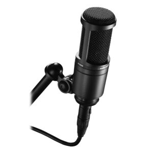 audio-technica at2020 cardioid condenser studio microphone, black (renewed)