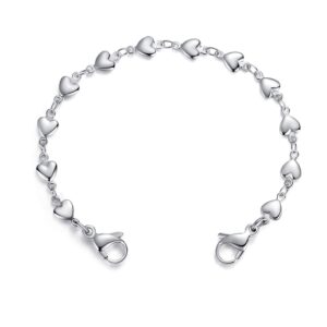 linnalove heart link stainless steel interchangeable medical alert bracelet (60)