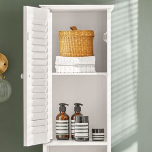 Haotian Tall Bathroom Storage Cabinet Freestanding Cabinet Slim Cabinet with Shelves and Drawers, White FRG236-W