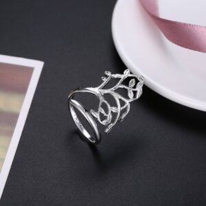 Sterling Silver Plated Ring Women's Tree Of Life Adjustable Size B542