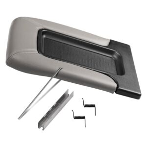 center console lid replacement kit gray - replaces 924-811, 19127364, 19127365, 19127366 - compatible with chevy, gmc and cadillac vehicles - silverado, avalanche, tahoe, sierra - armrest hinge latch