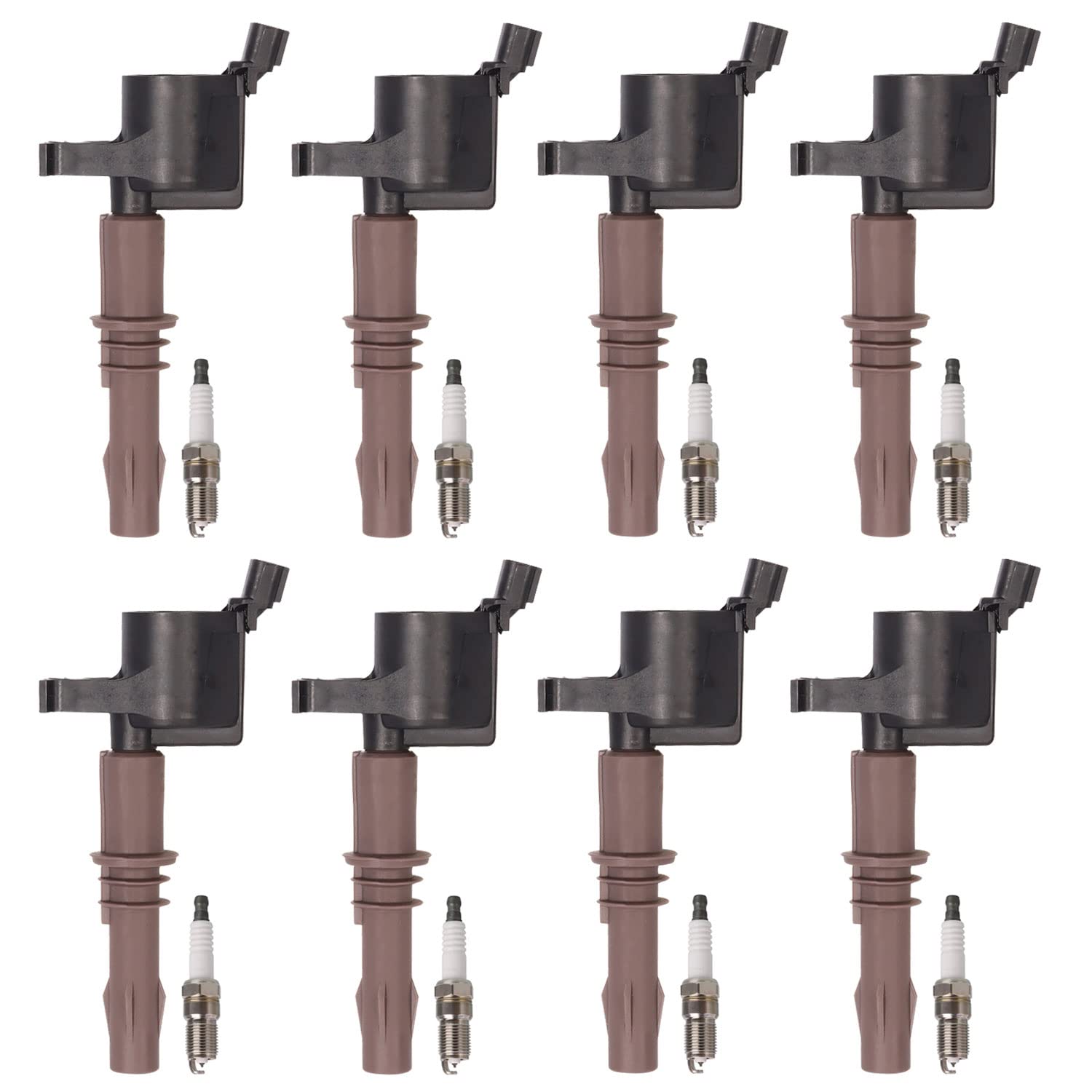 ENA Set of 8 Ignition Coil Pack and Platinum Spark Plug Compatible with Ford Mustang Expedition Explorer F150 F250 F350 F450 F550 F650 F750 F53 F59 Navigator 4.6L 5.4L 6.8L Replacement for FD509 SP509