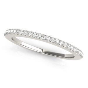 jewelmore 0.14 carat diamond wedding band in 14k solid white gold (6)