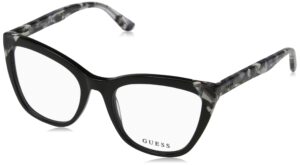 guess gu2674 eyeglass frames - shiny black frame, shiny black lenses, 53 mm lens gu267453001