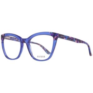 guess gu2674 eyeglass frames - shiny blue frame, shiny blue lenses, 53 mm lens gu267453090