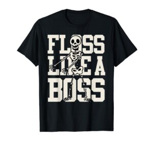 floss dance skeleton boy shirt | floss like a boss halloween