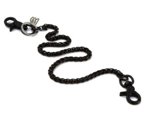 orangetag spiral with 3 clasp stainless steel wallet chain (13in ,unisex-adult, black)