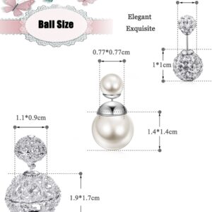 JOERICA 3 Pairs Vintage Hollow Out Womens Double Side Round Ball Stud Earrings Silver-tone