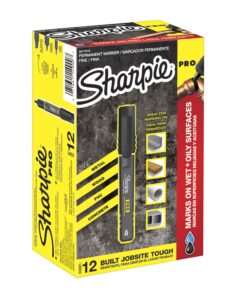 sharpie pro permanent marker, fine point, black, 12 count (2017818)