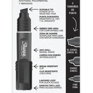 SHARPIE Pro Permanent Marker, XL, Chisel Tip, Black Marker (2018347)