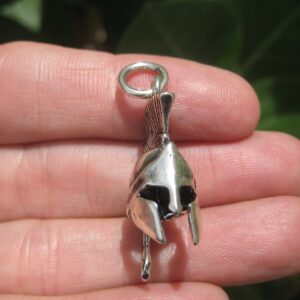 Himalayan Treasures 925 Silver Ancient Roman Gladiator Greek Spartan Soldiers Helmet Pendant