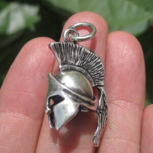 Himalayan Treasures 925 Silver Ancient Roman Gladiator Greek Spartan Soldiers Helmet Pendant