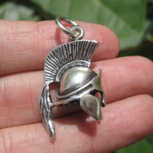 Himalayan Treasures 925 Silver Ancient Roman Gladiator Greek Spartan Soldiers Helmet Pendant