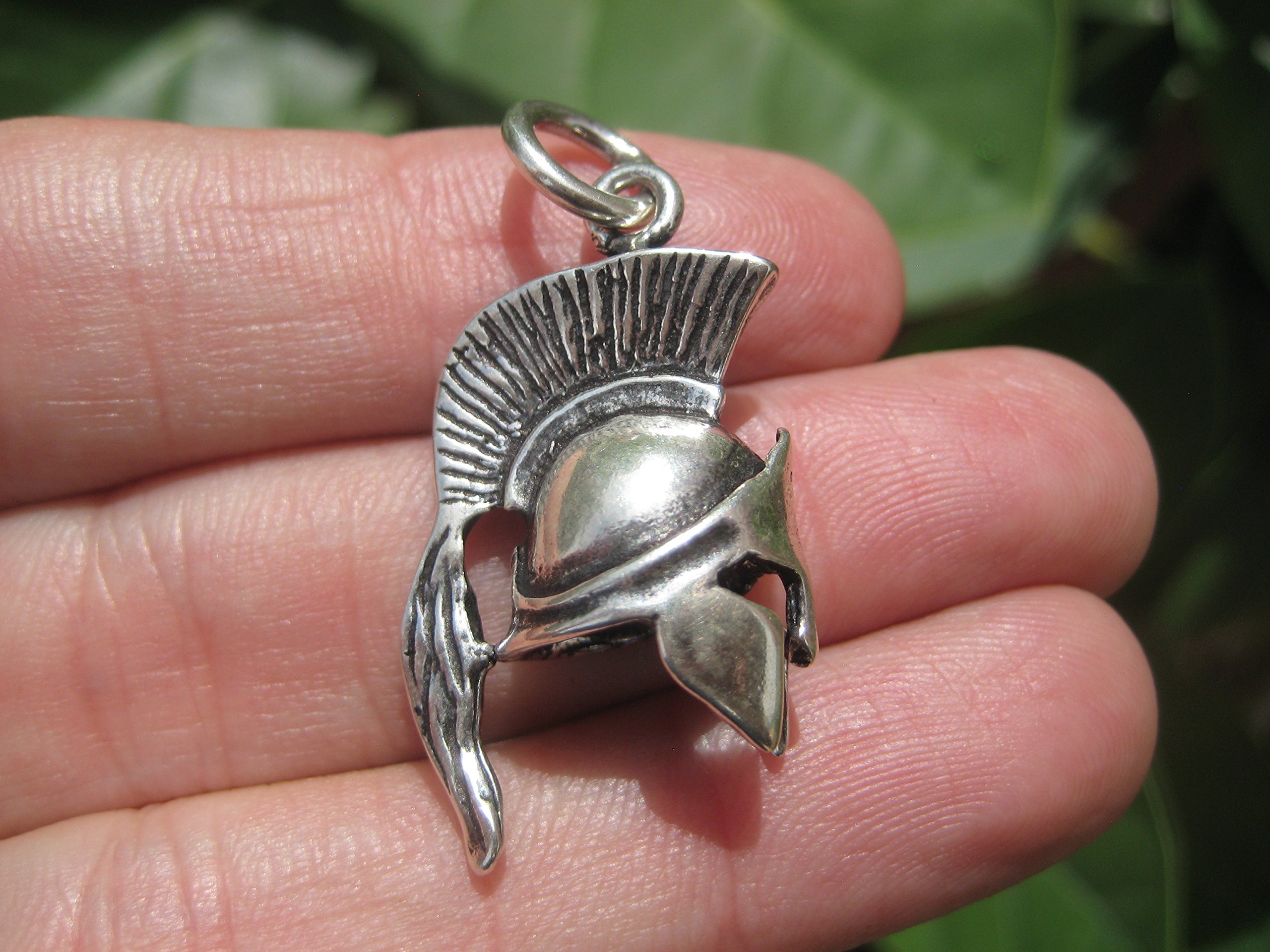 Himalayan Treasures 925 Silver Ancient Roman Gladiator Greek Spartan Soldiers Helmet Pendant