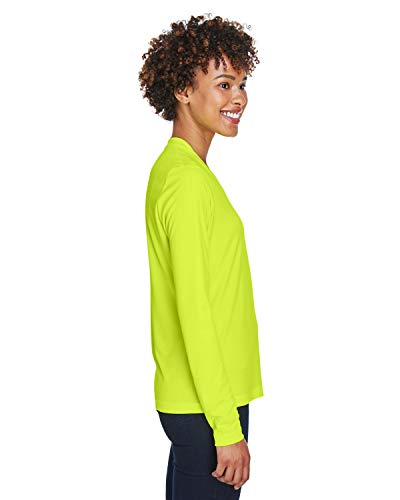 Team 365 Ladies' Zone Performance Long-Sleeve T-Shirt S SAFETY YELLOW