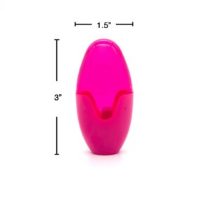 Emraw Single Hole Manual Pencil Sharpener with Oval Receptacle to Catch Shavings for Regular Pencils and Crayons Designed in Blue, Pink & Black Plastic Great for School, Home & Office – (6 Pack)