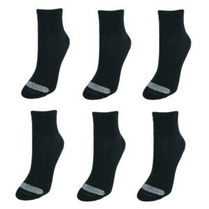 Hanes womens Cool Comfort Toe Support Ankle Socks, 6-pair Pack Casual Sock, Black/White Vent, One Size US