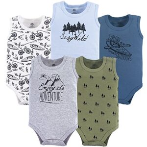 yoga sprout cotton bodysuit, 5 pack, adventure, 3-6 months