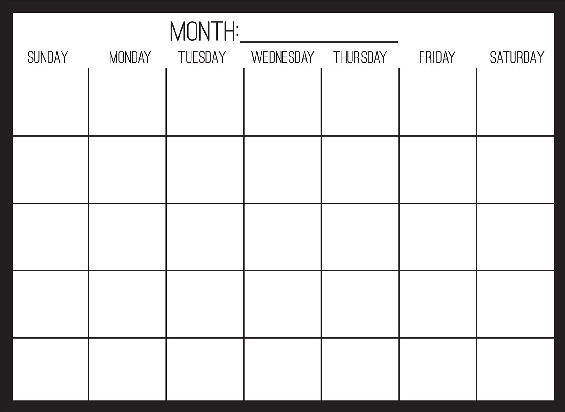 WallPops WPE2801 on Clear Monthly Calendar, Black