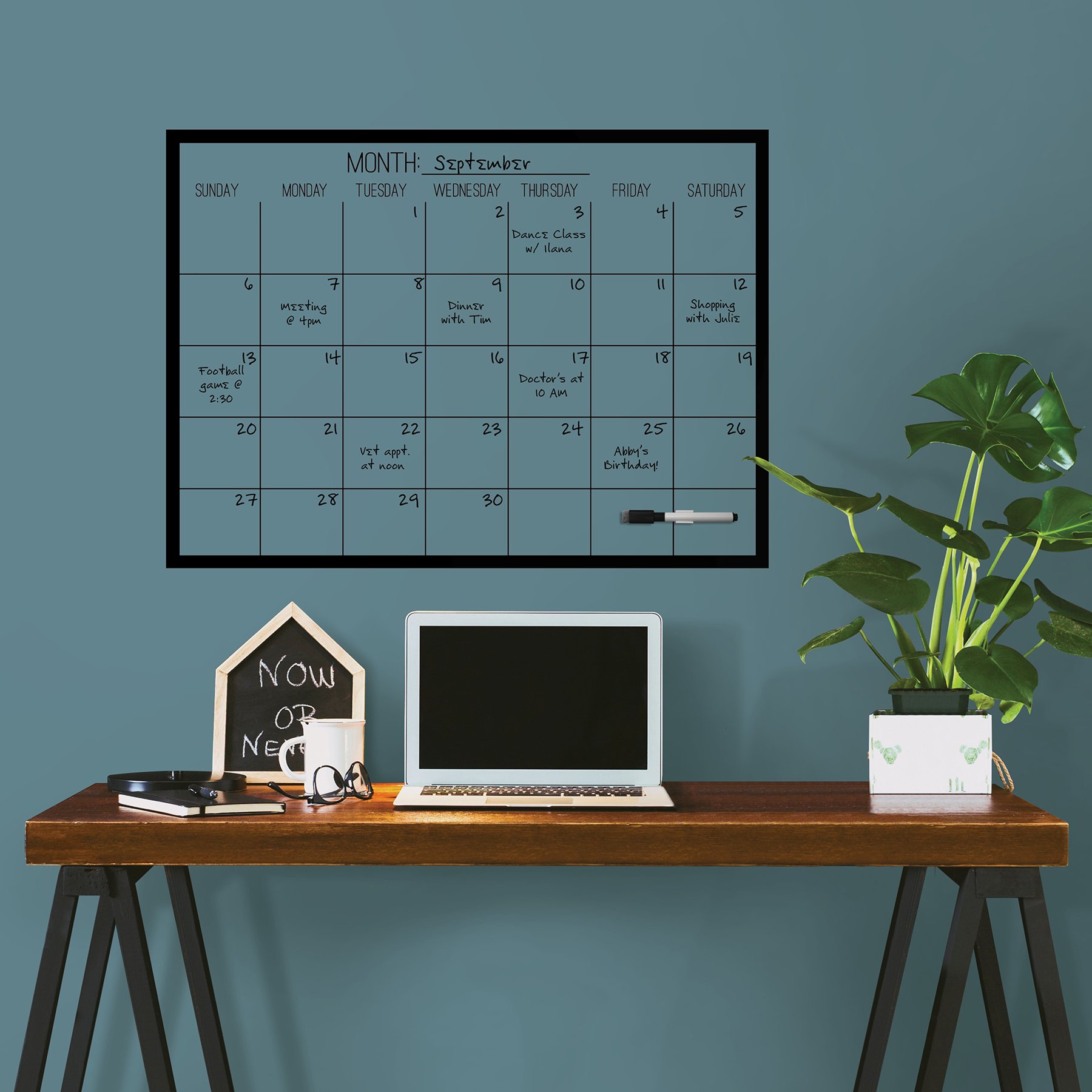 WallPops WPE2801 on Clear Monthly Calendar, Black