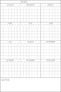 wallpops wpe2713 yearly calendar, white & off-white 24 inch x 36 inch