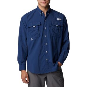 Columbia Men's PFG Bahama II Long Sleeve Shirt, Breathable with UV Protection, Carbon, Large