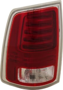 garage-pro nhtsa/dot compliant tail light compatible with 2013-2018 dodge ram 1500 2500 3500 - chrome capa with bulb driver side - ch2800203c, 68093079ac