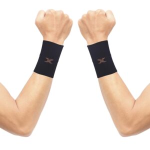 thx4copper compression wrist sleeve - copper infused wrist support for men &women-improve circulation and recovery(1 pair)