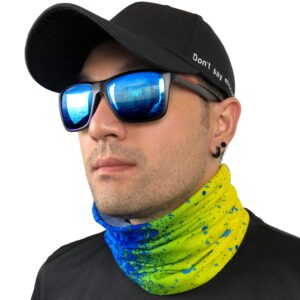 Fishing Mask - Camo Neck Gaiter Face Mask for Men & Women - Sun Protection Face Cover - Bandana, Scarf (Mahi Mahi)