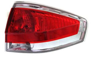 garage-pro passenger side tail light compatible with 2009-2011 ford focus assembly, with chrome insert, sedan