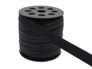 jesep 40 yards 5/8'' 1.5cm fold over elastic (foe)-environmental band #22 (black)