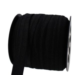 JESEP 40 Yards 5/8'' 1.5CM Fold Over Elastic (FOE)-Environmental Band #22 (Black)