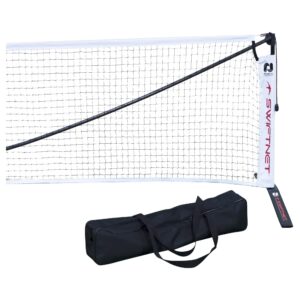 swiftnet 2.1 portable pickleball net system - high tension, lightweight carbon fiber alloy frame for casual and tournament pickleball - perfect to carry anywhere