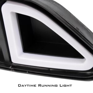 PIT66 Front Hood Upper Grille with White DRL LED Light, Compatible with 2015-2017 Ford Mustang