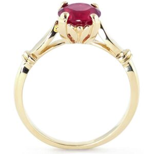 Galaxy Gold GG 14k Solid Yellow Gold Solitaire 2 ct Ruby Ring - Size 8