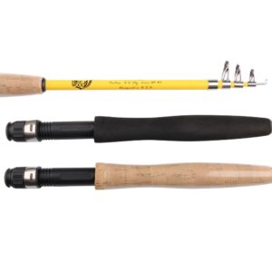 Rosewood 6'6'' Telescopic Fly Fishing Rod EVA Handle with Cork Handle Designed in USA Made in China (Cork Handle)