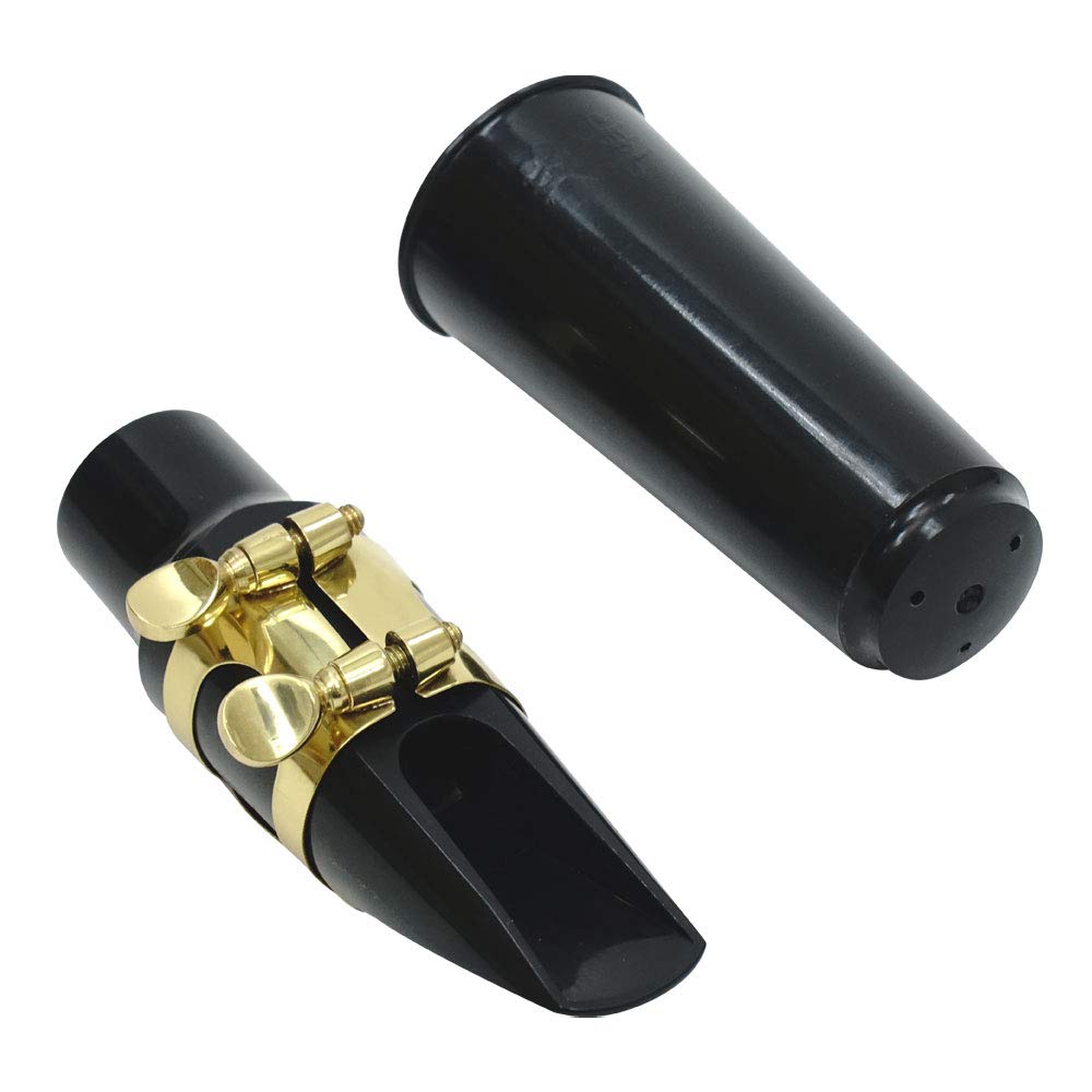 Libretto Tenor Saxophone Mouthpiece Kit, Giftable Standard Mouthpiece Set: ABS 5C Mouthpiece, Plastic Cap, Gold Lacquered Ligature. Finely Designed for Beginners and Intermediates