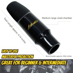 Libretto Tenor Saxophone Mouthpiece Kit, Giftable Standard Mouthpiece Set: ABS 5C Mouthpiece, Plastic Cap, Gold Lacquered Ligature. Finely Designed for Beginners and Intermediates