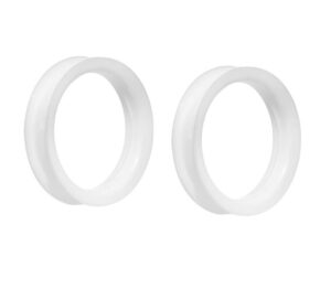 large gauge ear gauges tunnels made of white silicone flexible pair (1inch-3/8-35mm)