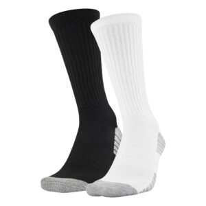 under armour tech crew socks 2 pairs, black/white assorted, medium