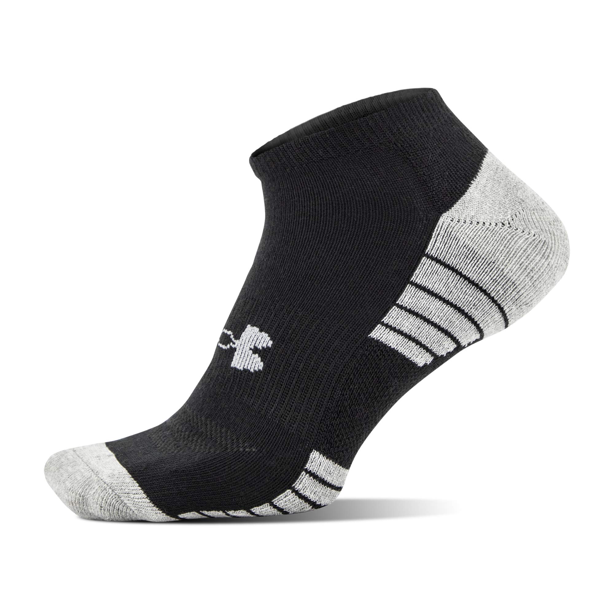 Under Armour Tech No Show Socks 2 Pairs, Black/White Assorted, Medium