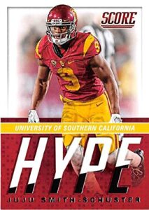 juju smith schuster football card (usc trojans pittsburgh steelers star) 2017 score #14 hype edition rookie