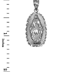 LA BLINGZ Sterling Silver Lady of Guadalupe DC Pendant