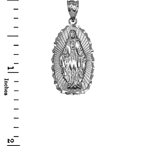 LA BLINGZ Sterling Silver Lady of Guadalupe DC Pendant