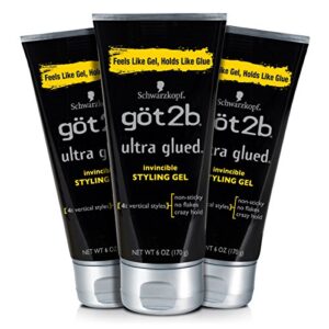 got2b ultra glued invincible styling hair gel, 6 oz (count of 3)